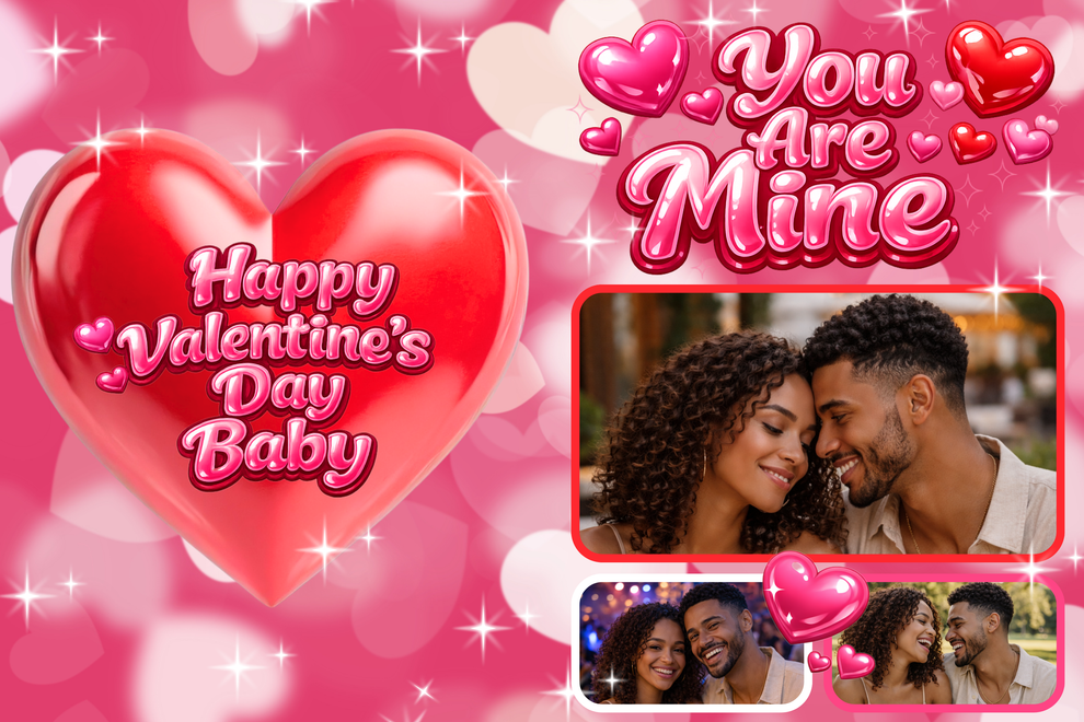 Editable Jumbo Valentine’s Day Card Template – Romantic Couples Editio ...
