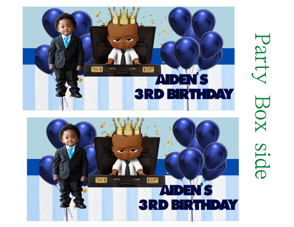 Editable Boss Baby Birthday Party Favor Template & Mockup Bundle – Blu ...