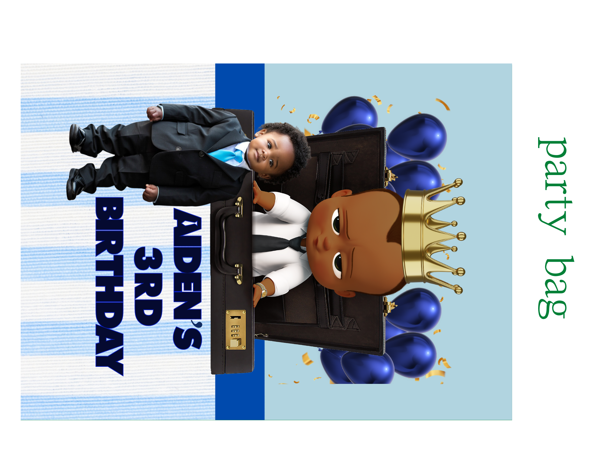 Editable Boss Baby Birthday Party Favor Template & Mockup Bundle – Blu ...