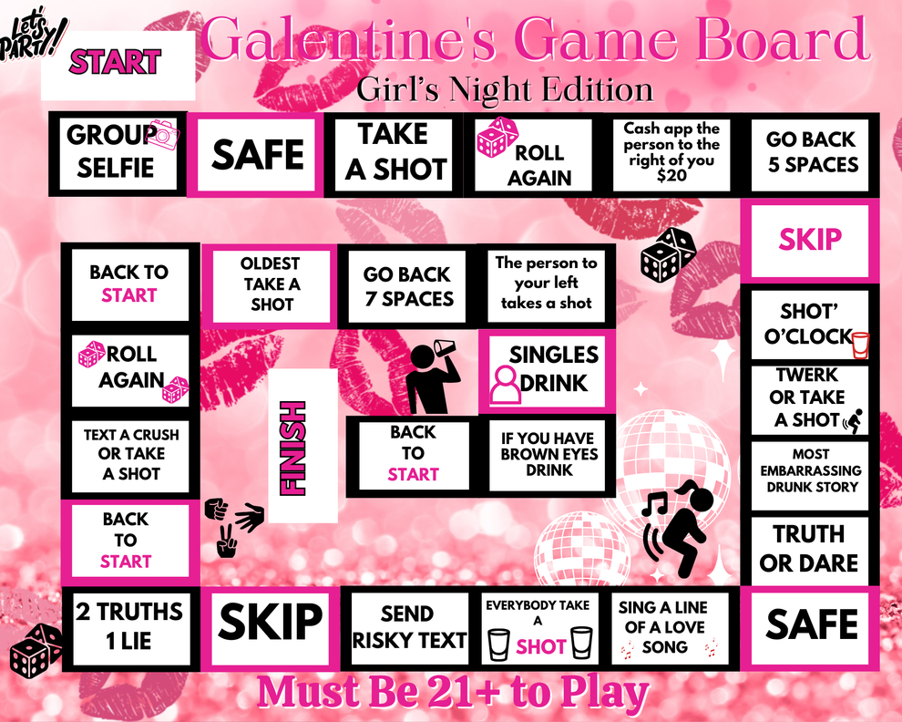 20×16 Valentine Game Board Bundle – Couples, Date Night, Galentine’s ...